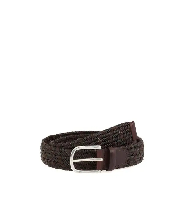 Orciani Woven Leather Belt - Black
