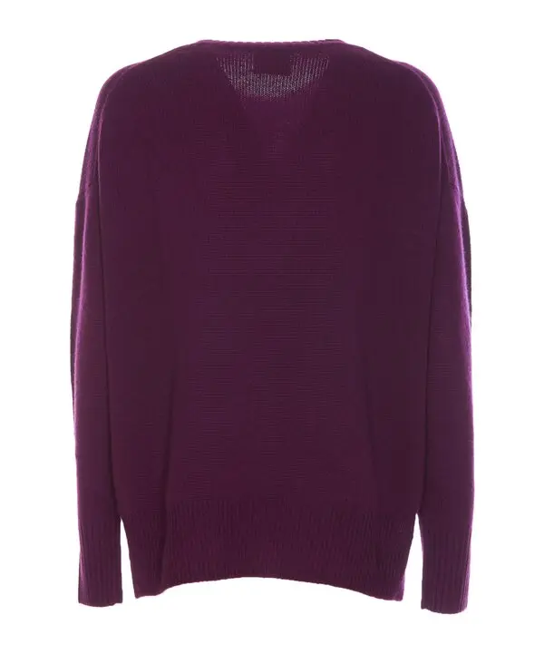 ALLUDE Long-sleeved Crewneck Knitted Jumper - Red