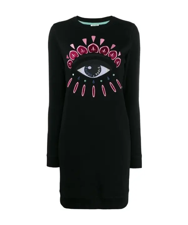 Kenzo Eye Logo Knitted Dress - Black