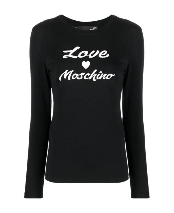 Moschino Logo Details Long-sleeved T-shirt - Black