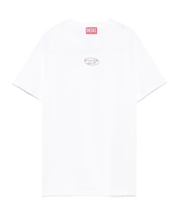 DIESEL® Oval D-logo Crewneck T-shirt - White
