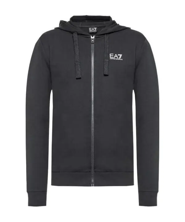 EA7 Logo Print Hooded Jacket