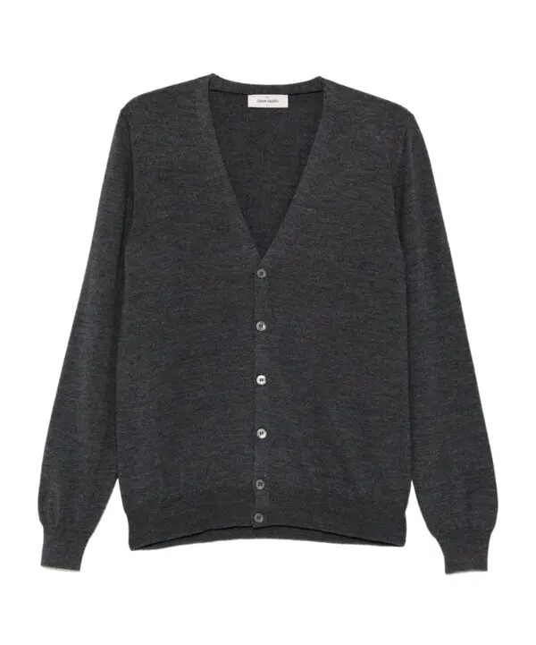 GRAN SASSO V-neck Button-front Cardigan - Black
