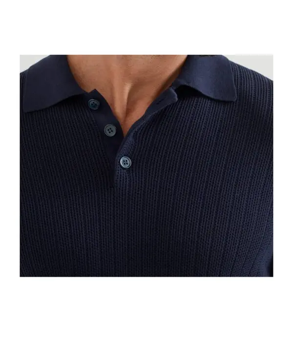 Brunello Cucinelli Long Sleeved Ribbed Polo Shirt