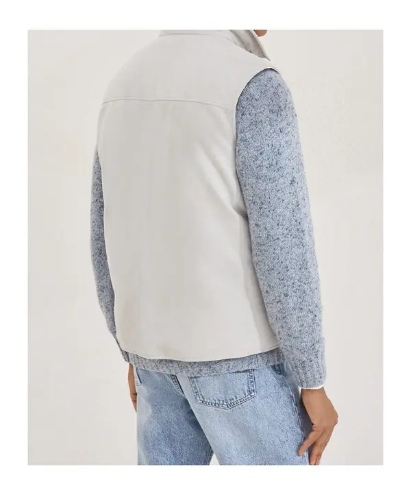 Brunello Cucinelli Sleeveless Collared Vest With Goose Down Filling - Ivory