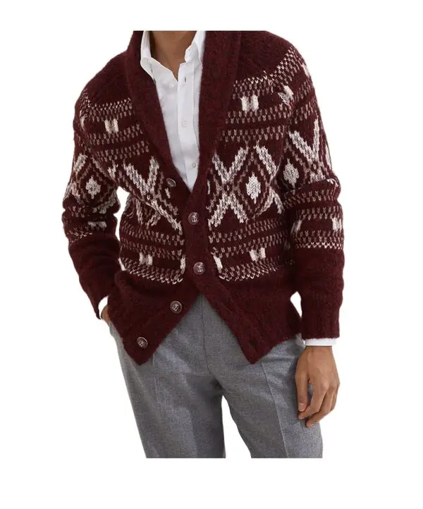 Brunello Cucinelli Patterned Shawl-collar Cardigan