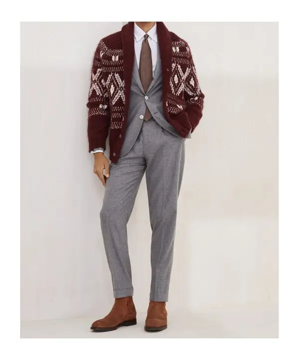 Brunello Cucinelli Patterned Shawl-collar Cardigan