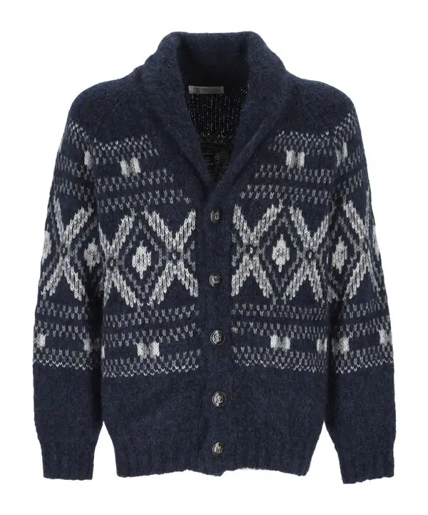 Brunello Cucinelli Shawl-collar Fair-isle Cardigan