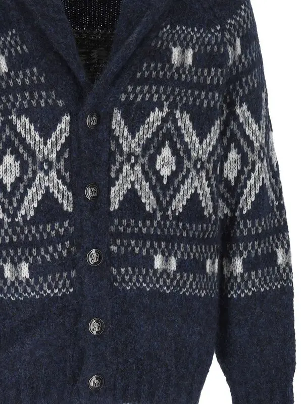 Brunello Cucinelli Shawl-collar Fair-isle Cardigan