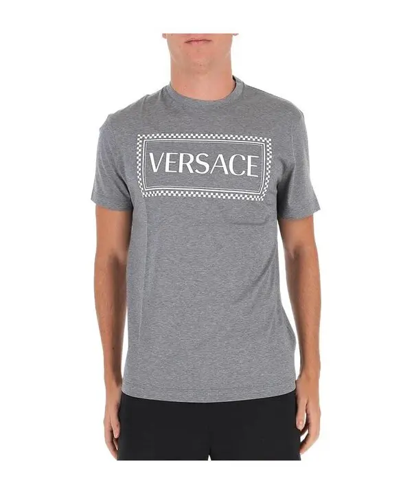 Versace Logo Printed T-shirt - Gray