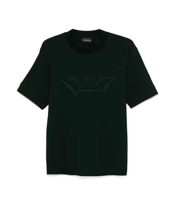 Emporio Armani Logo-embroidered T-shirt - Dark Green