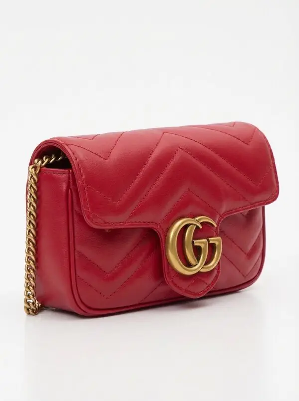 Gucci Gg Marmont Matelassé Leather Super Mini Bag - Red