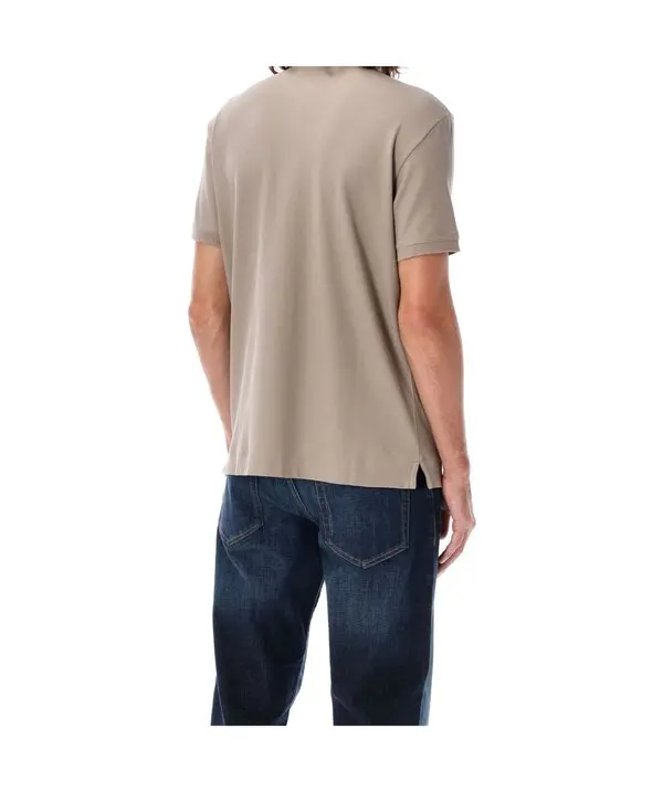 Emporio Armani Striped Edge Polo Shirt - Beige