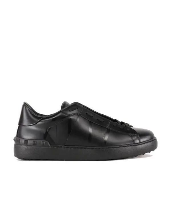 Valentino Garavani Open Leather Sneakers - Black