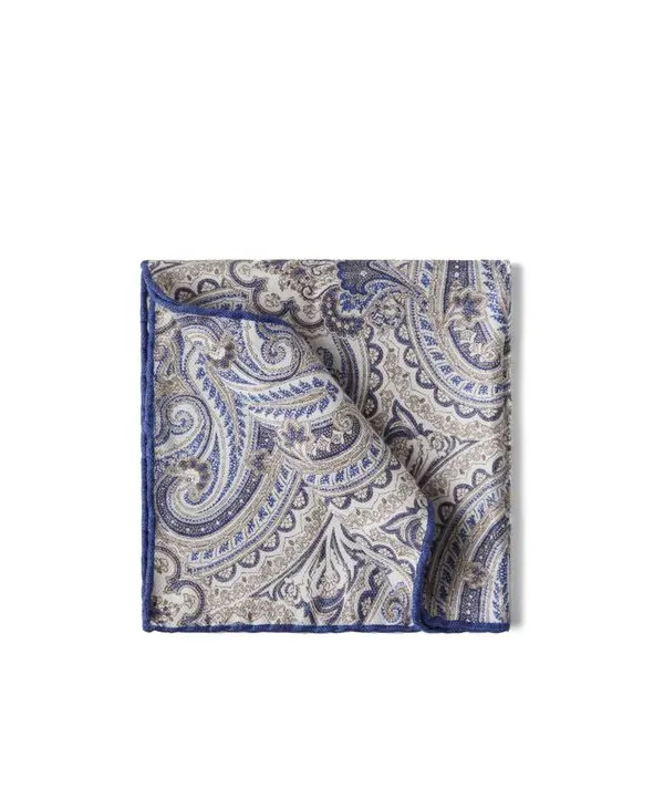 Brunello Cucinelli Paisley-printed Finished Edge Pocket Square