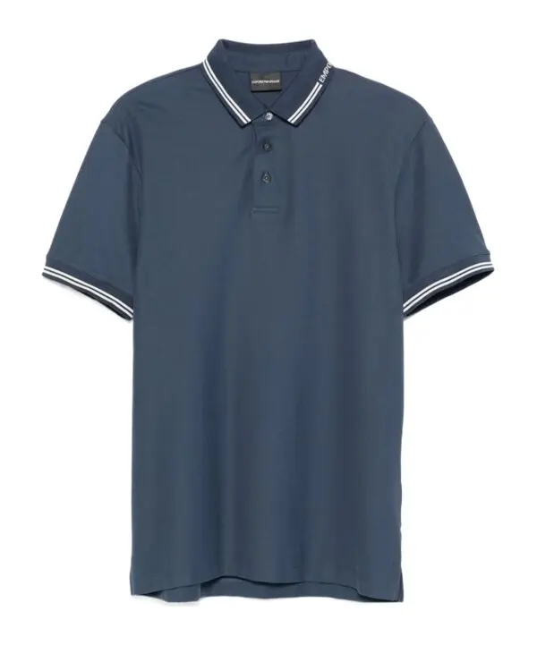 Emporio Armani Placed Logo Polo Shirt - Blue