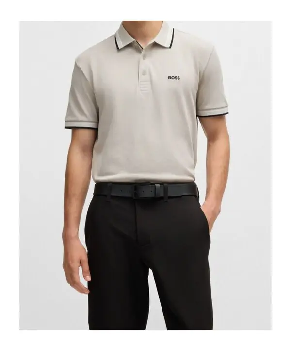 Hugo Boss Striped Collar Polo Shirt