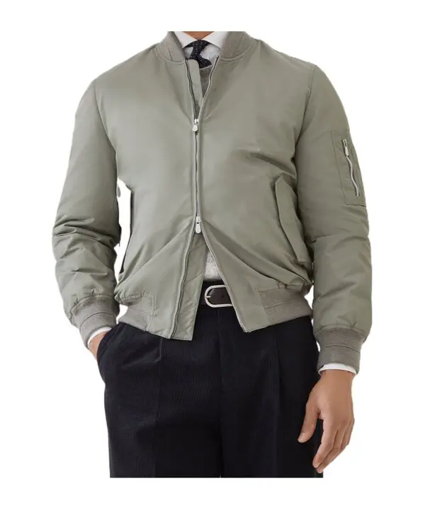 Brunello Cucinelli Zip-fastening Bomber Jacket - Khaki