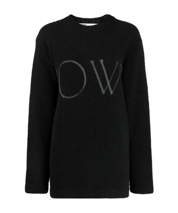Off-White Logo Ribbed Crew Neck Jumper