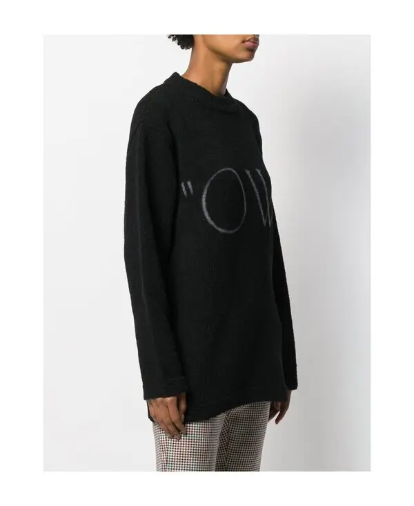 Off-White Logo Ribbed Crew Neck Jumper