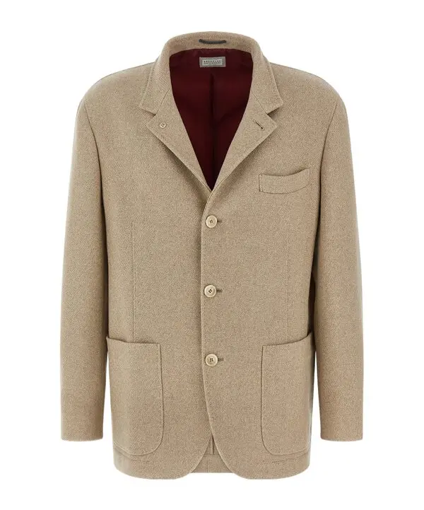 Brunello Cucinelli Chiné Diagonal Blazer - Beige