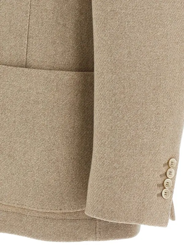 Brunello Cucinelli Chiné Diagonal Blazer - Beige