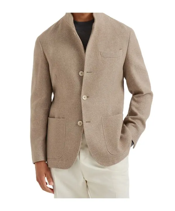 Brunello Cucinelli Chiné Diagonal Blazer - Beige