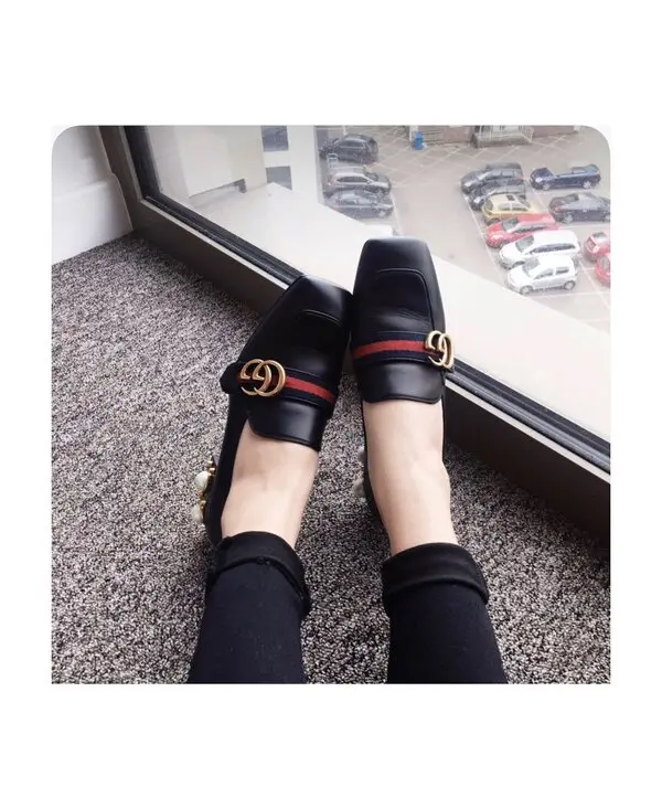 Gucci Mid-heel Leather Loafer