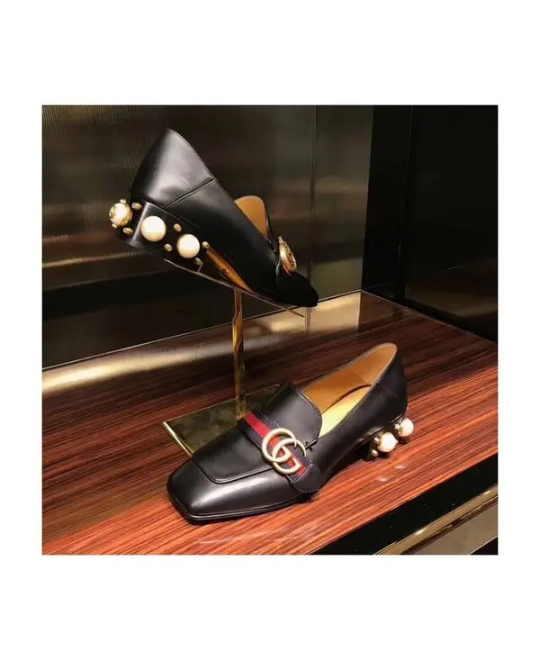 Gucci Mid-heel Leather Loafer