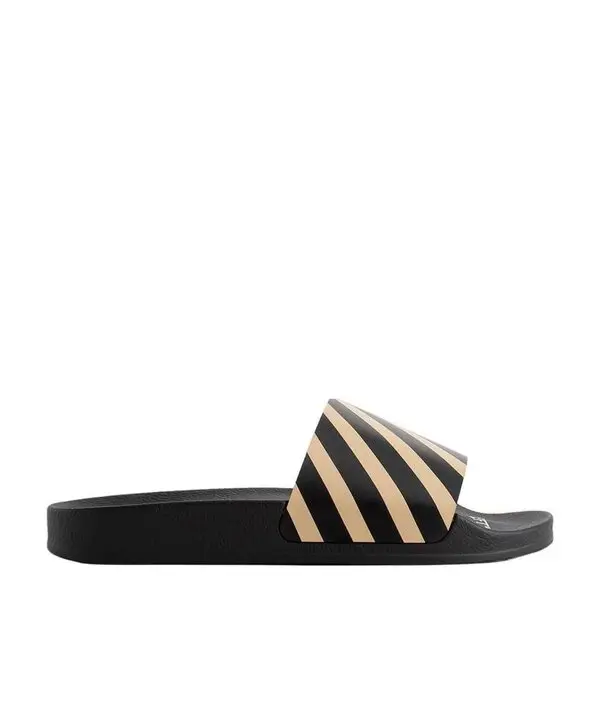 Off-White Diag-stripe Print Slides