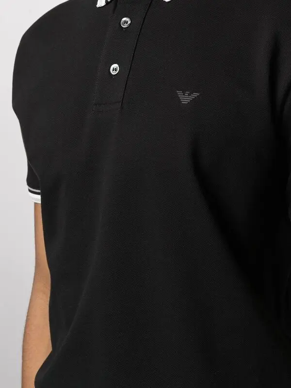Emporio Armani Striped Trim Polo Shirt