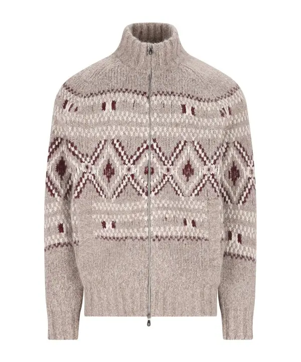 Brunello Cucinelli High Neck Zip-up Cardigan