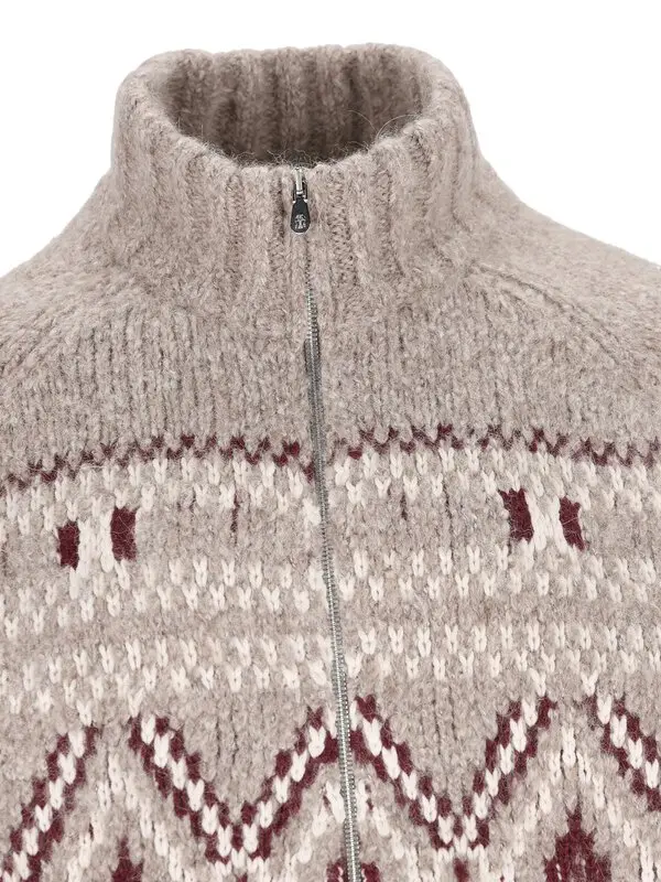 Brunello Cucinelli High Neck Zip-up Cardigan