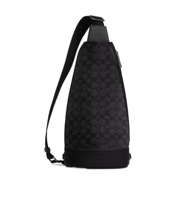 COACH Dominic Sling Pack In Signature Canvas - Bronze/carbon Gray/black