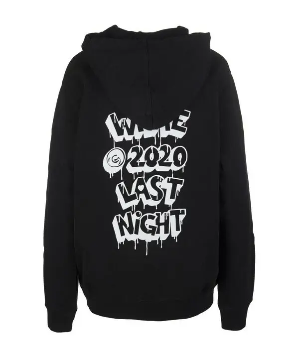 Off-White Dropping Heart Logo Print Hoodie - Black