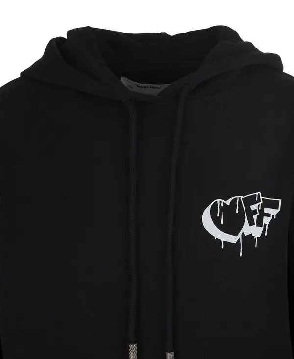 Off-White Dropping Heart Logo Print Hoodie