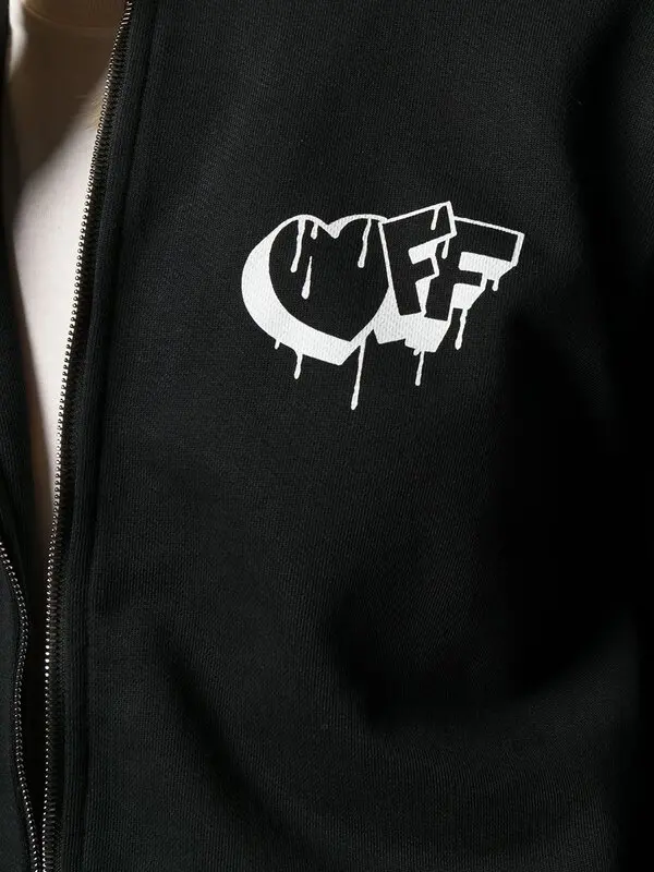 Off-White Dropping Heart Logo Print Hoodie
