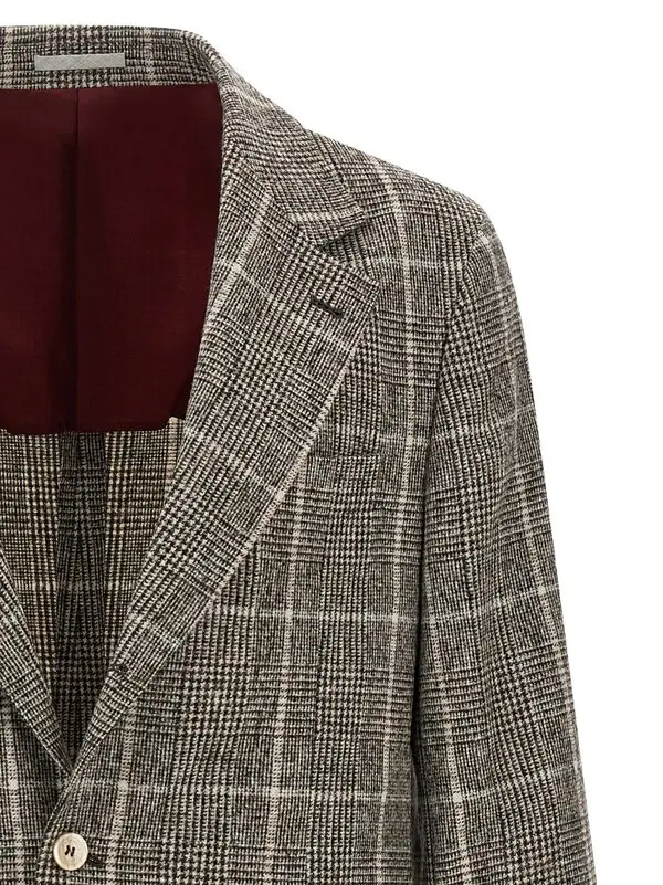 Brunello Cucinelli Checked Single-breasted Jacket