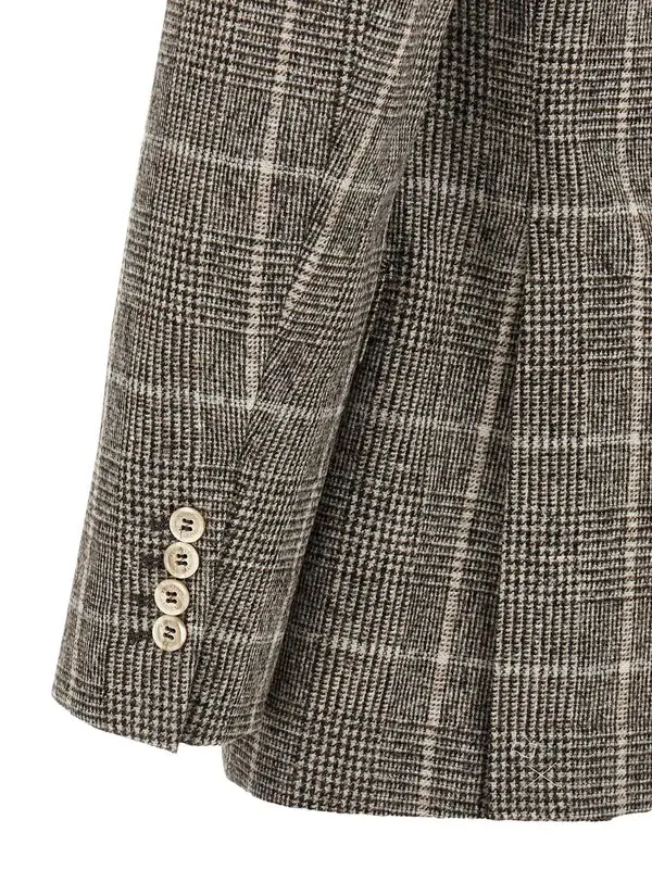 Brunello Cucinelli Checked Single-breasted Jacket