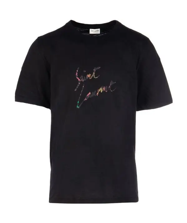 Saint Laurent Animal Print' T-shirt - Black