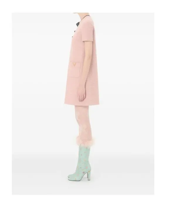 Valentino Garavani Bow Detailed Crewneck Mini Dress