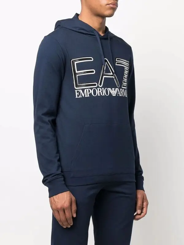 EA7 Logo Print Hoodie