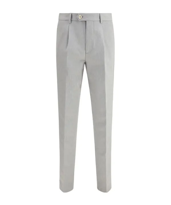Brunello Cucinelli Welt-pocket Wool Trousers - Gray