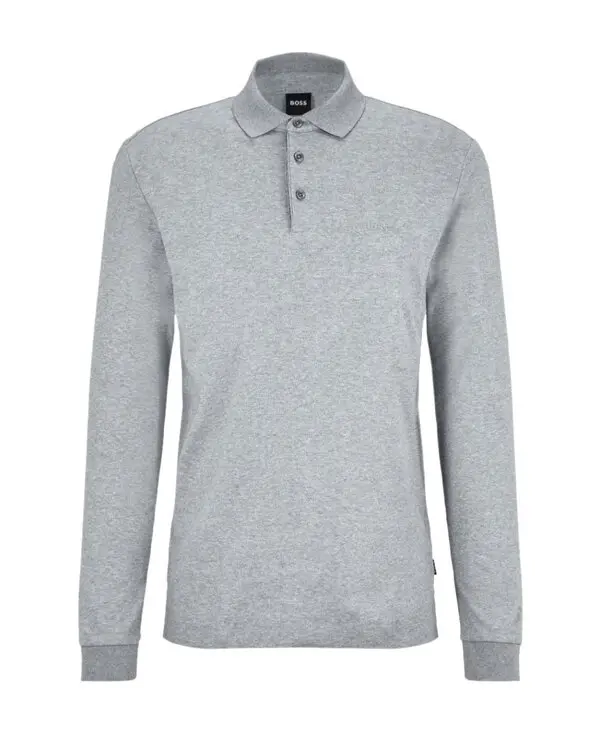 Hugo Boss Logo Embroidered Polo Shirt - Gray