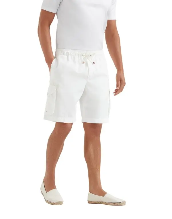 Brunello Cucinelli Drawstring Straight Hem Shorts - White