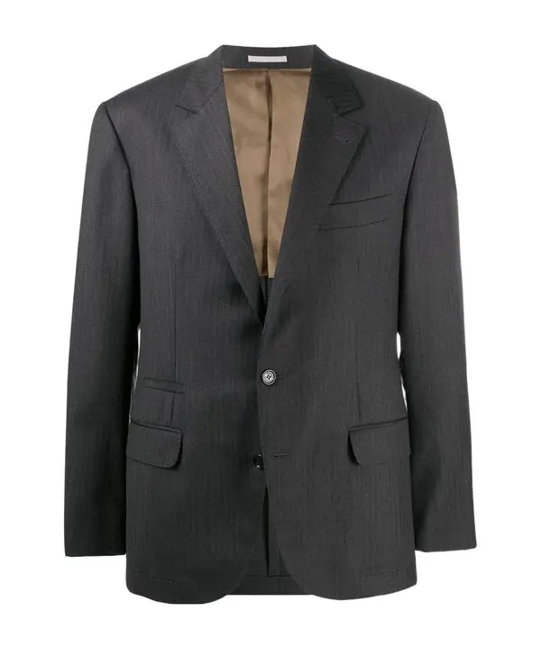 Brunello Cucinelli Single-breasted Virgin Wool Blazer - Black