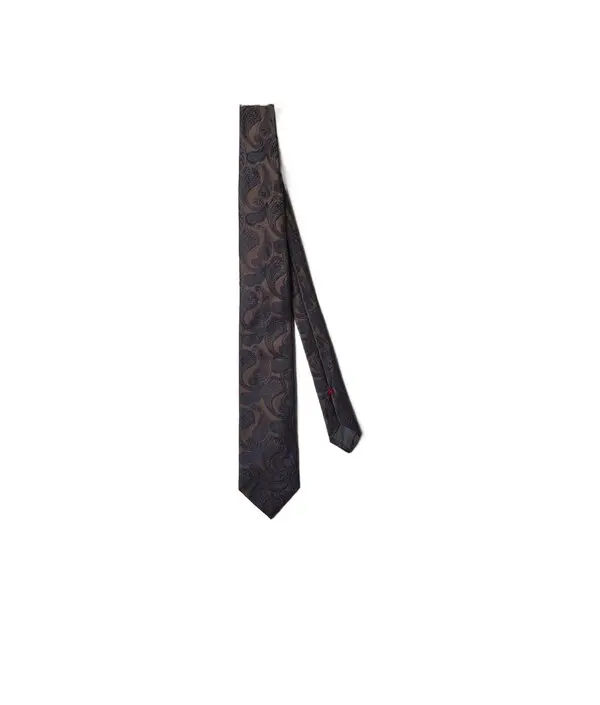 Brunello Cucinelli Jacquard Silk Tie - Black