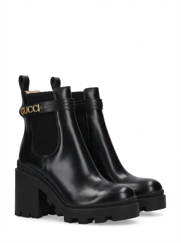 Gucci Logo-lettering 70mm Ankle Boots - Black