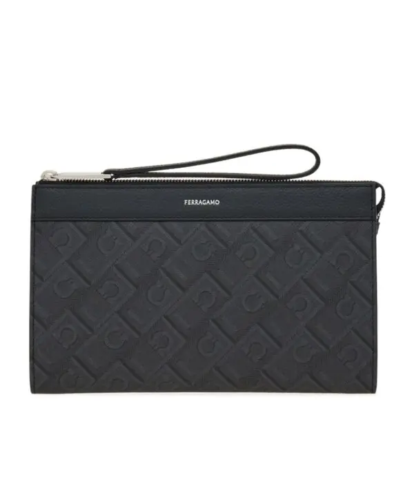 FERRAGAMO Zippered File Package - Black
