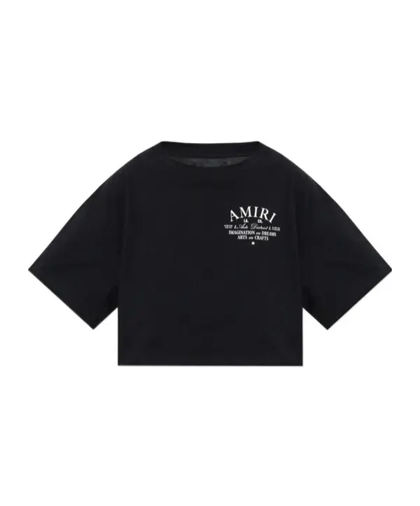Amiri Arts District Crewneck Cropped T-shirt - Black